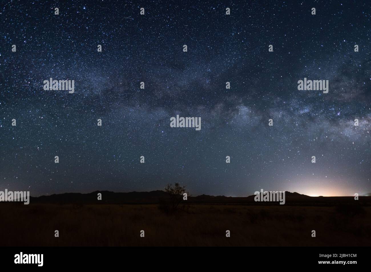 Milky Way Galaxy Arc over Sonoita Arizona grasslands Stock Photo - Alamy