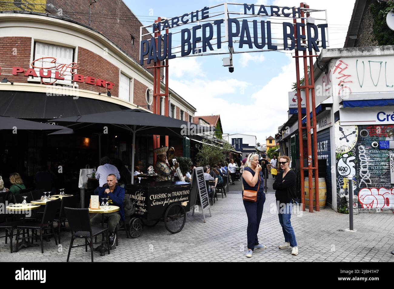 Antiques on display at Marché aux Puces de Saint-Ouen Flea Market - Paris - France Stock Photo ...