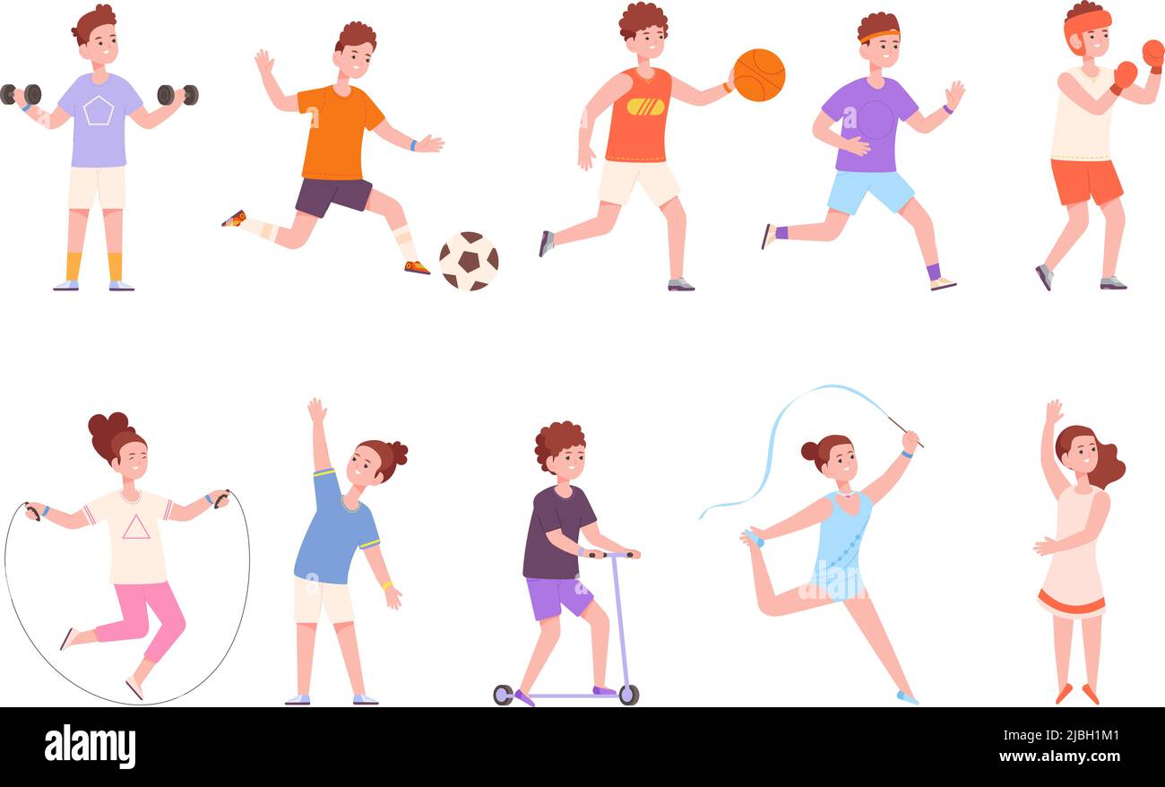 Children sporting sports gym Stock Vector Images - Alamy
