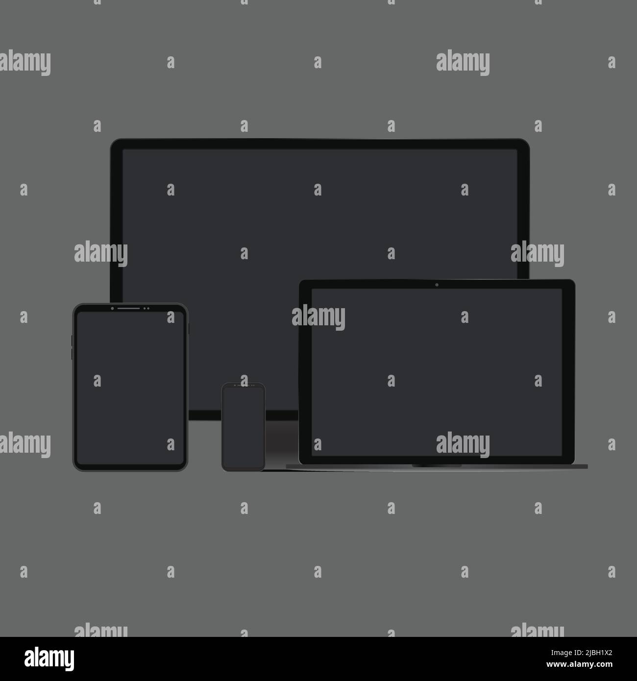 Open laptop digital tablet Stock Vector Images - Alamy