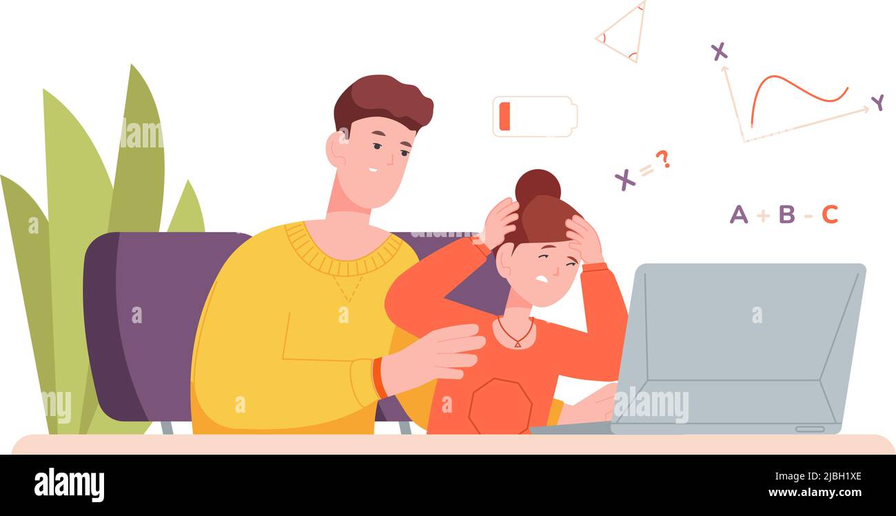 School child struggling Stock Vector Images - Alamy