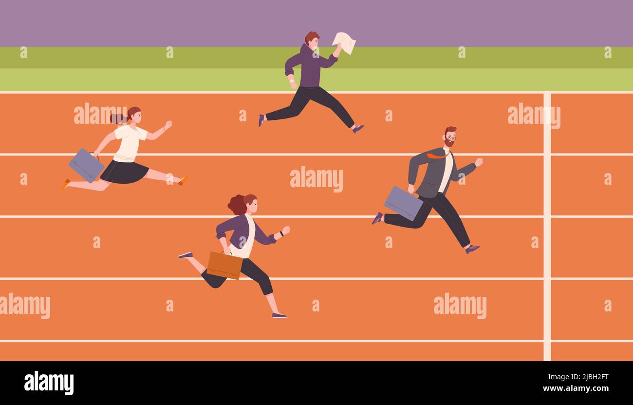 Race running businessmen. Urgency business competition, office worker ...