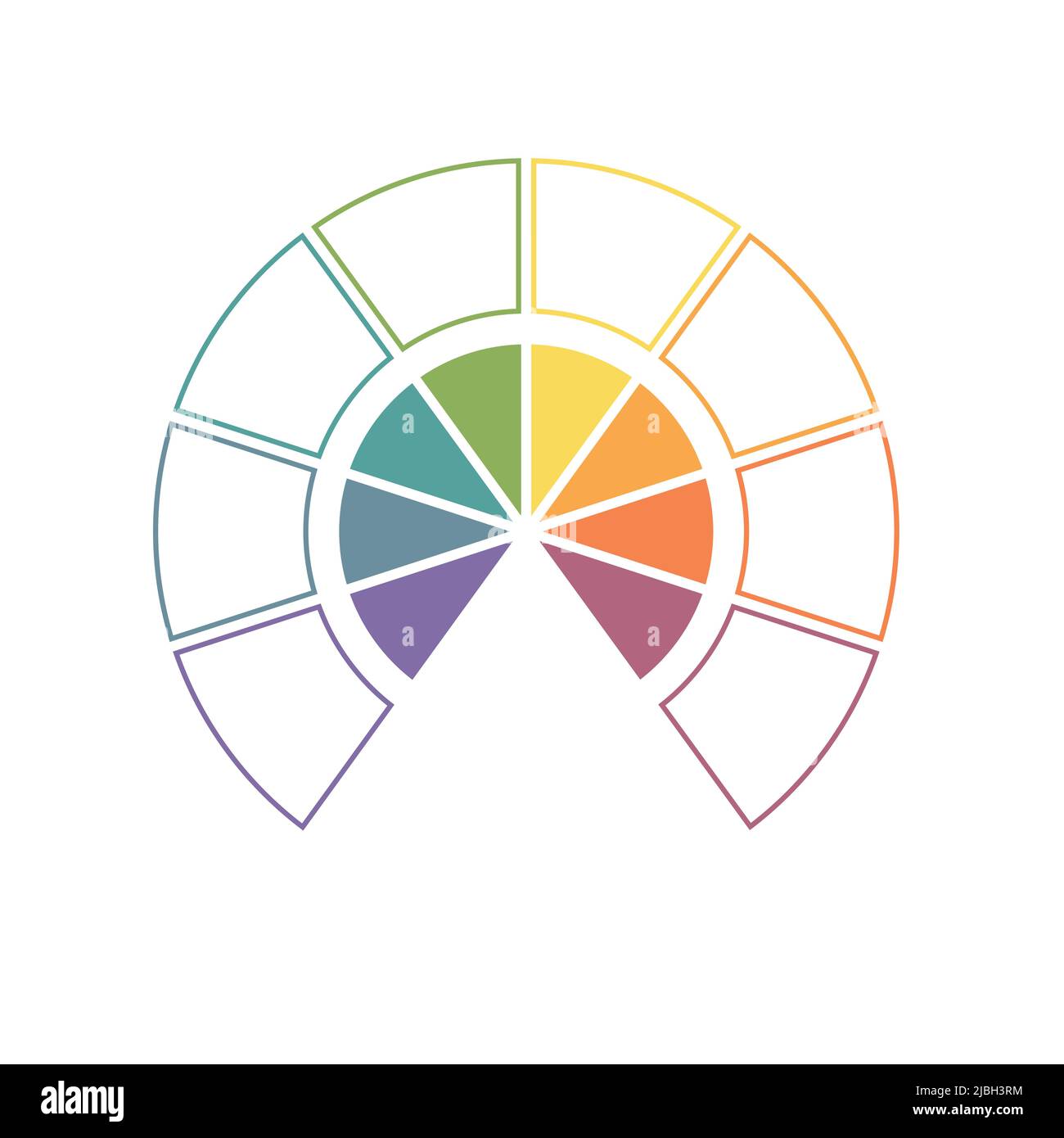 Semicircle template for design infographic 8 positions for text area ...