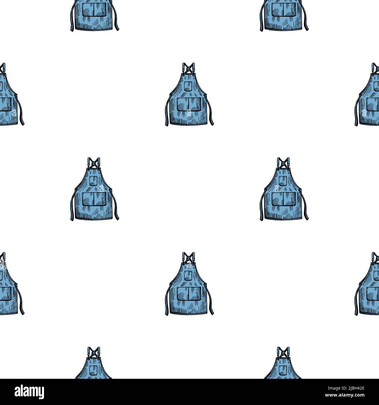 Aprons engraved seamless pattern. Vintage background for kitchen in ...