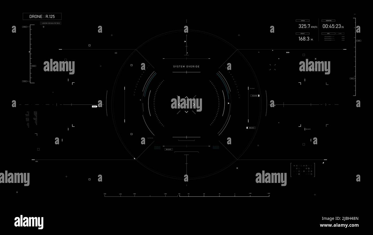 Sci-Fi futuristic user interface hud design panel for business app ...