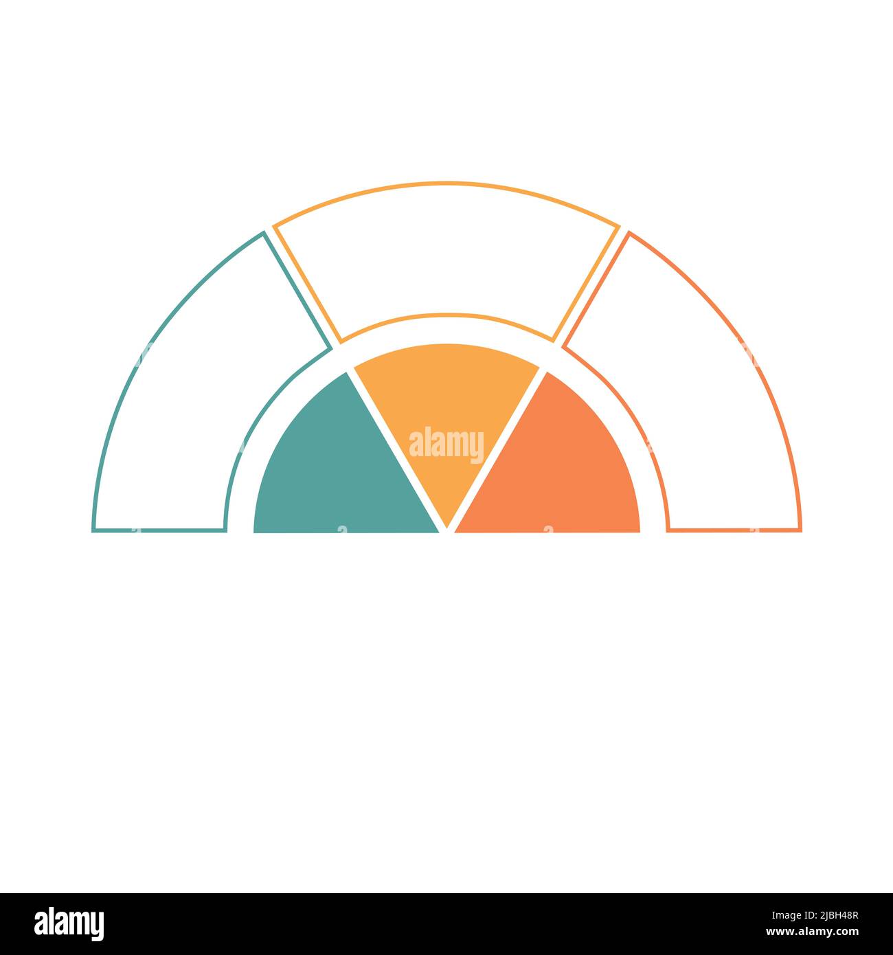 Semicircle template for design infographic 3 positions for text area ...