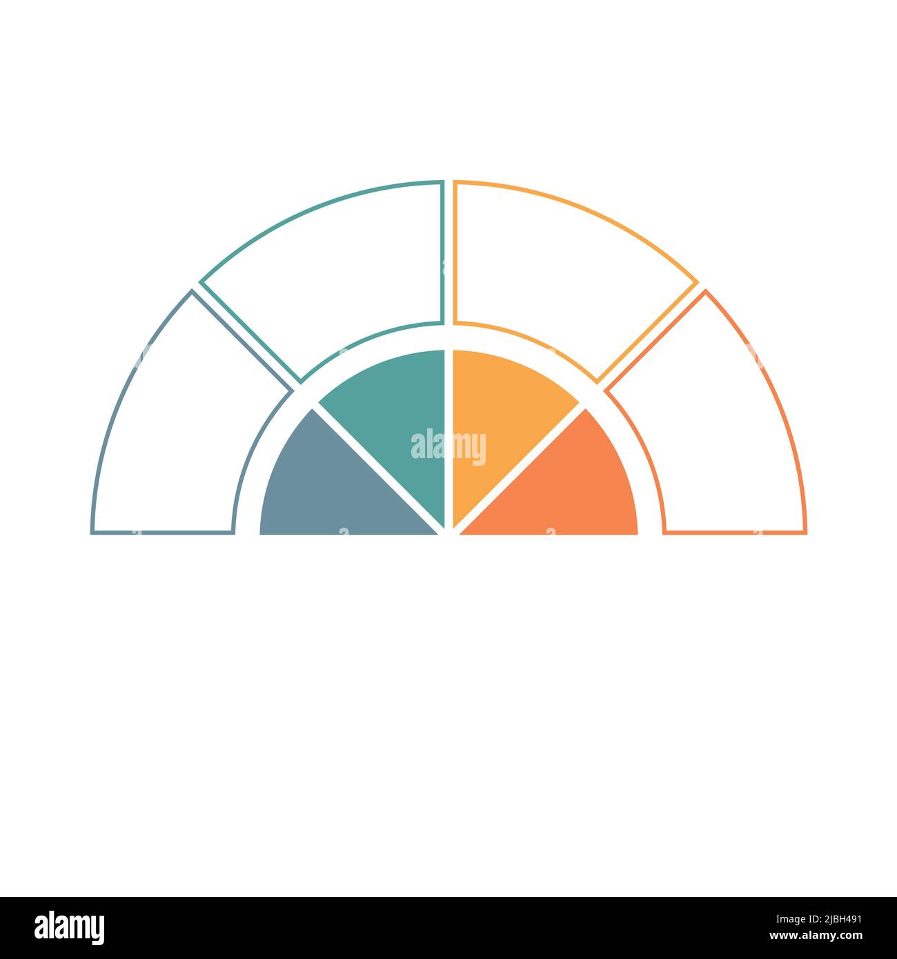 Semicircle template for design infographic 4 positions for text area ...