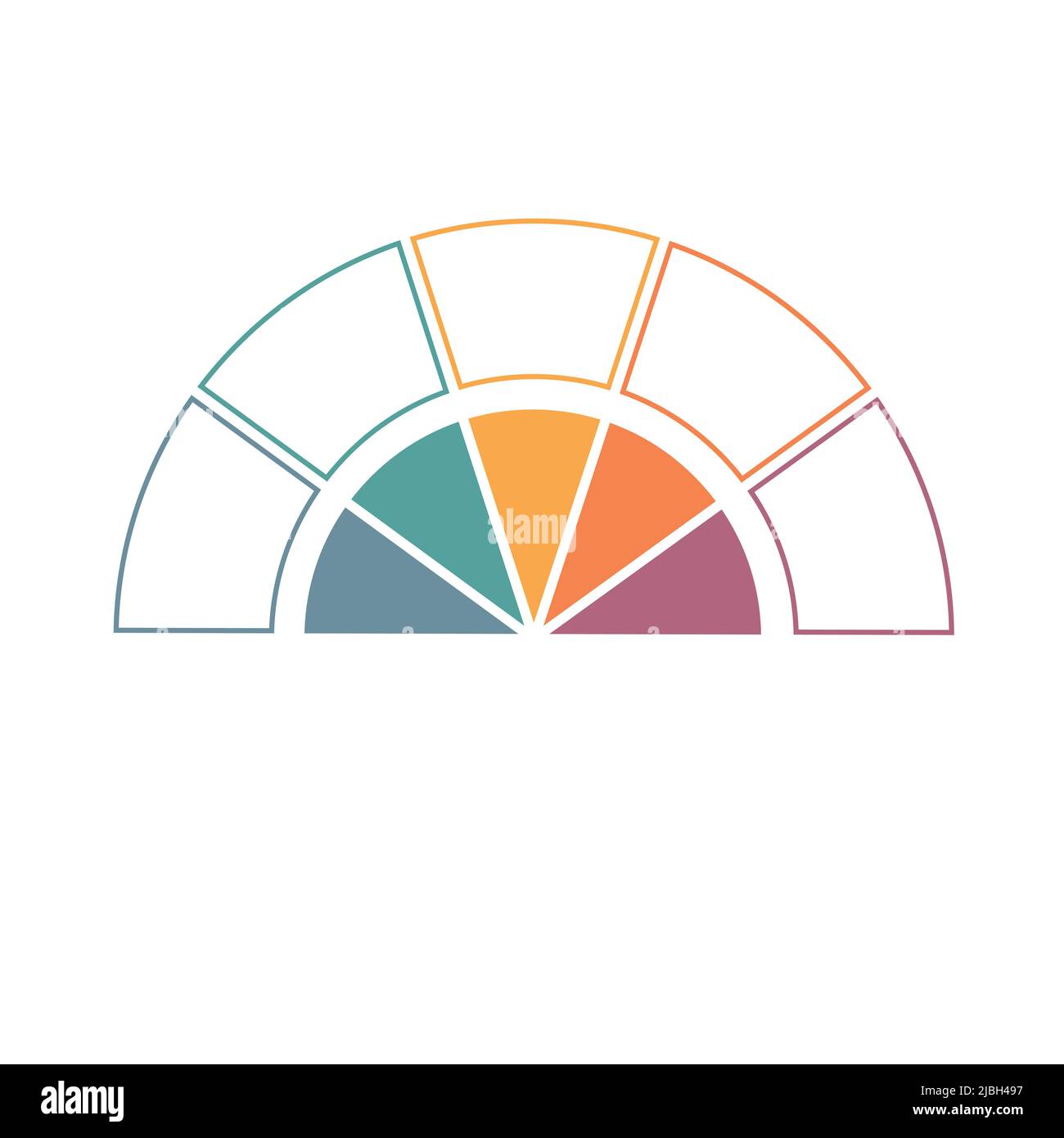 Semicircle template for design infographic 5 positions for text area ...