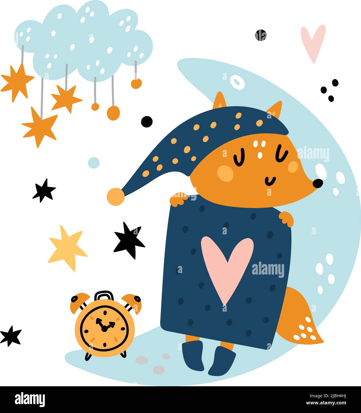 Fox on the bed Stock Vector Images - Alamy