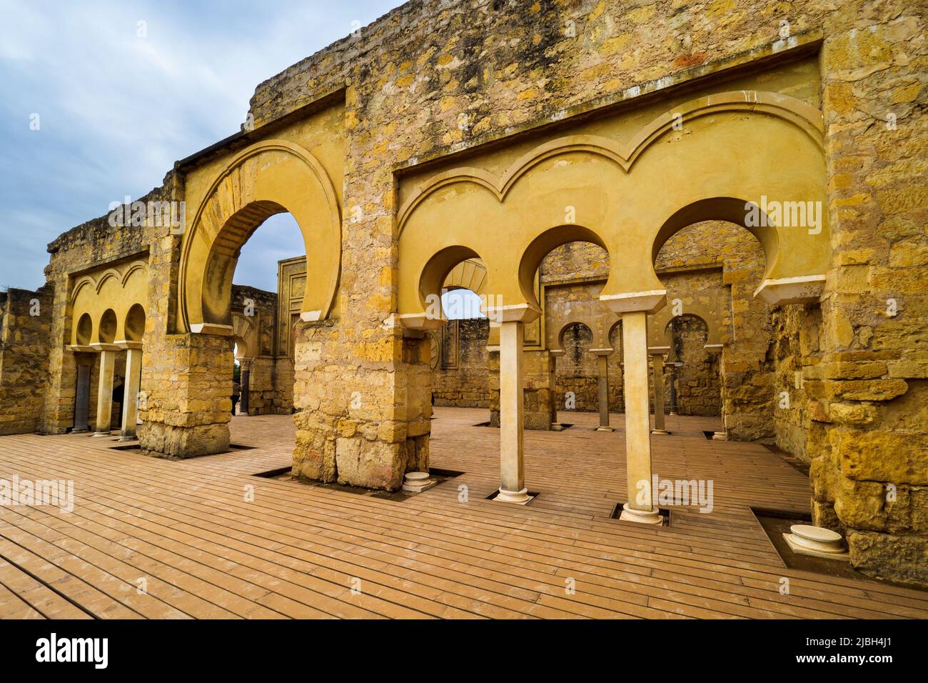 Ruins of the Upper Basilical Hall or Dar al-Jund, partly reconstructed ...