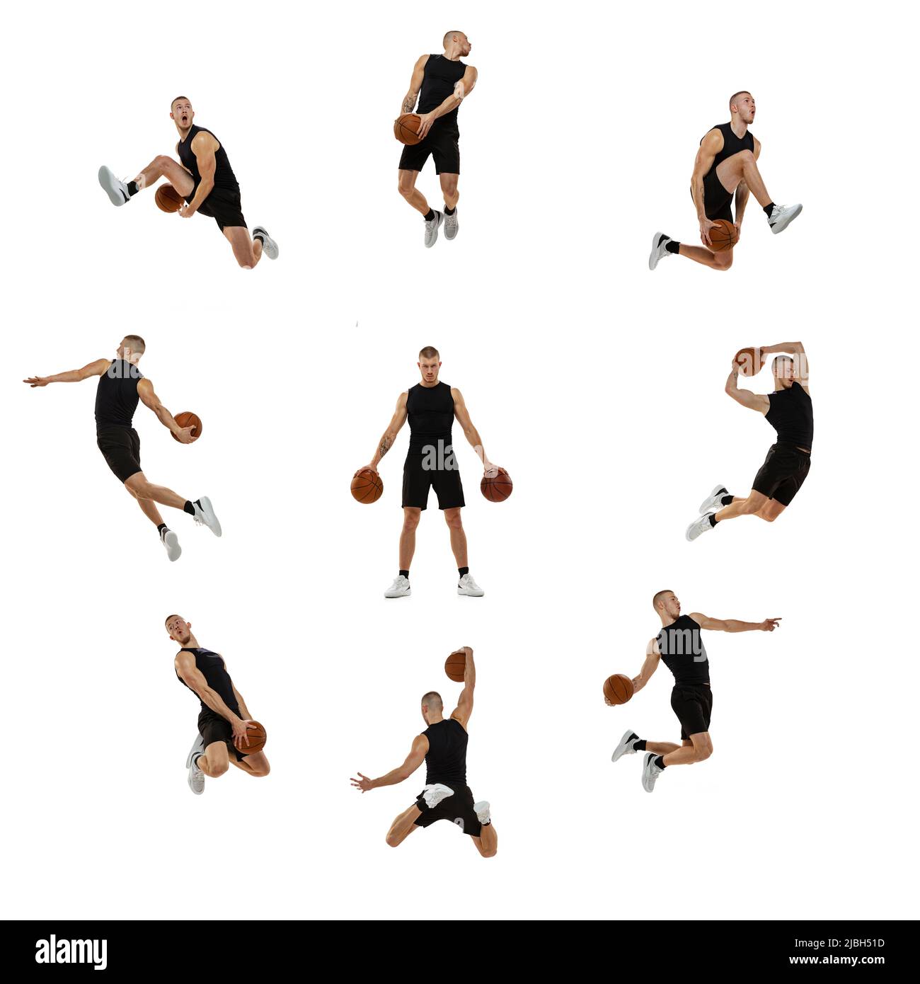 Development of movements. Collage made of images of professional ...