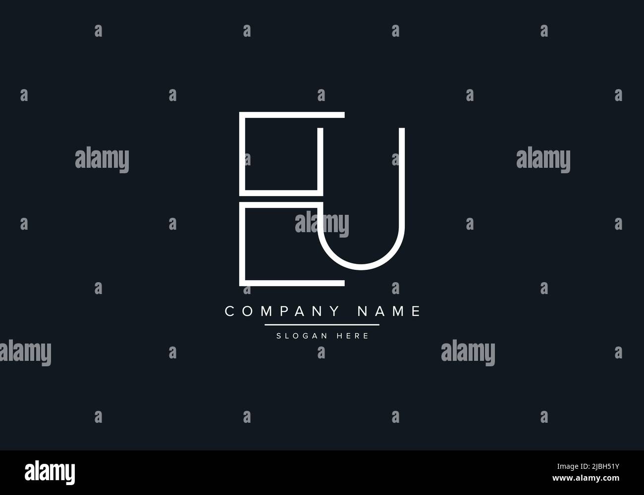 monogram EU alphabet initial line art logo vector, initial logo, logo ...