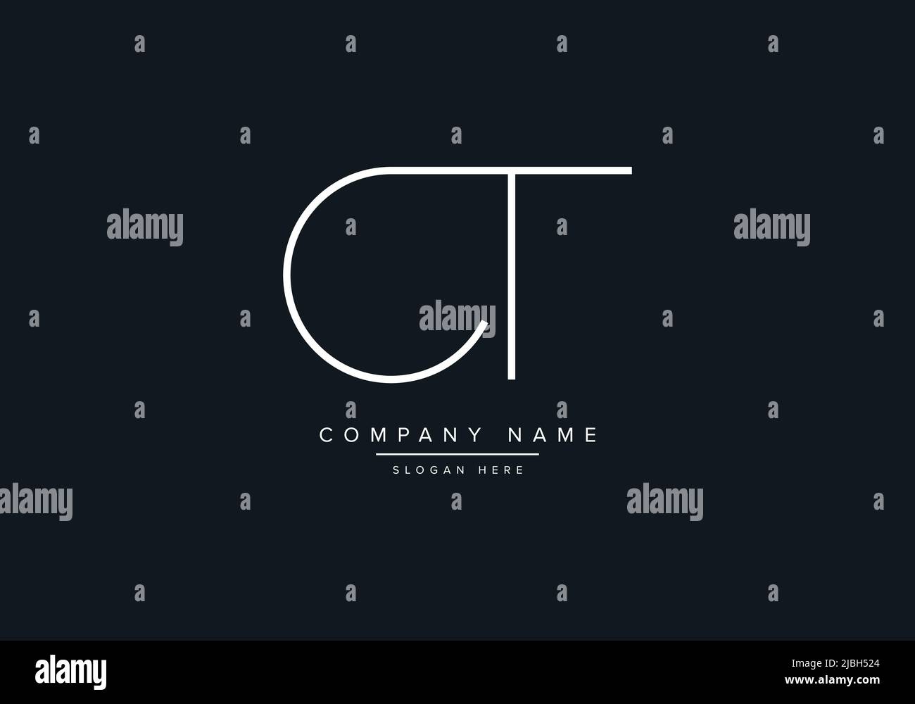 monogram CT alphabet initial line art logo vector, initial logo, logo ...