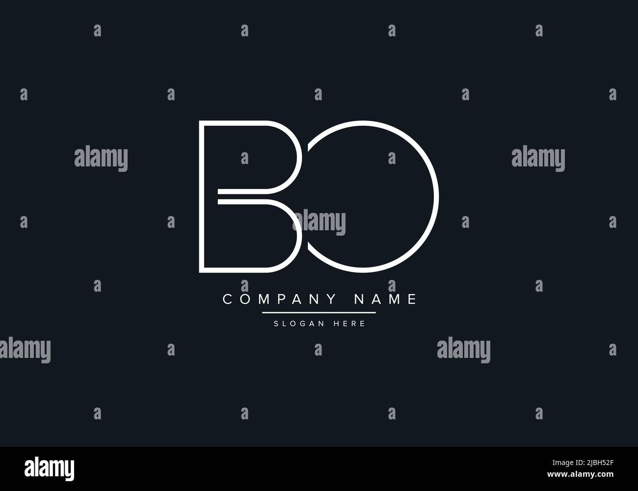 monogram BO alphabet initial line art logo vector, initial logo, logo ...