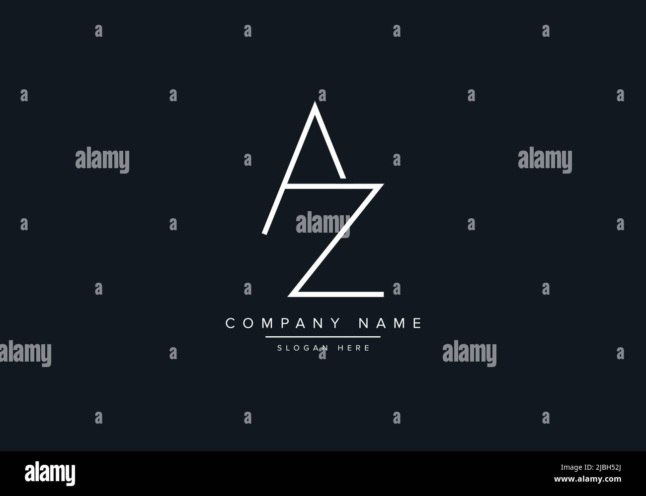 monogram AZ alphabet initial line art logo vector, initial logo, logo ...