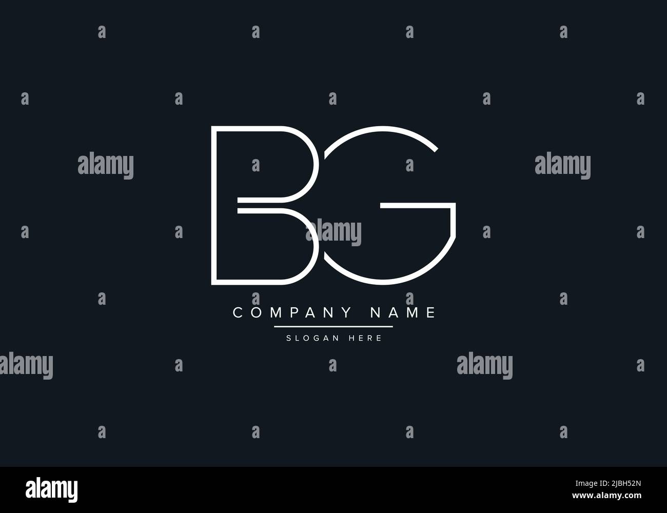 monogram BG alphabet initial line art logo vector, initial logo, logo ...