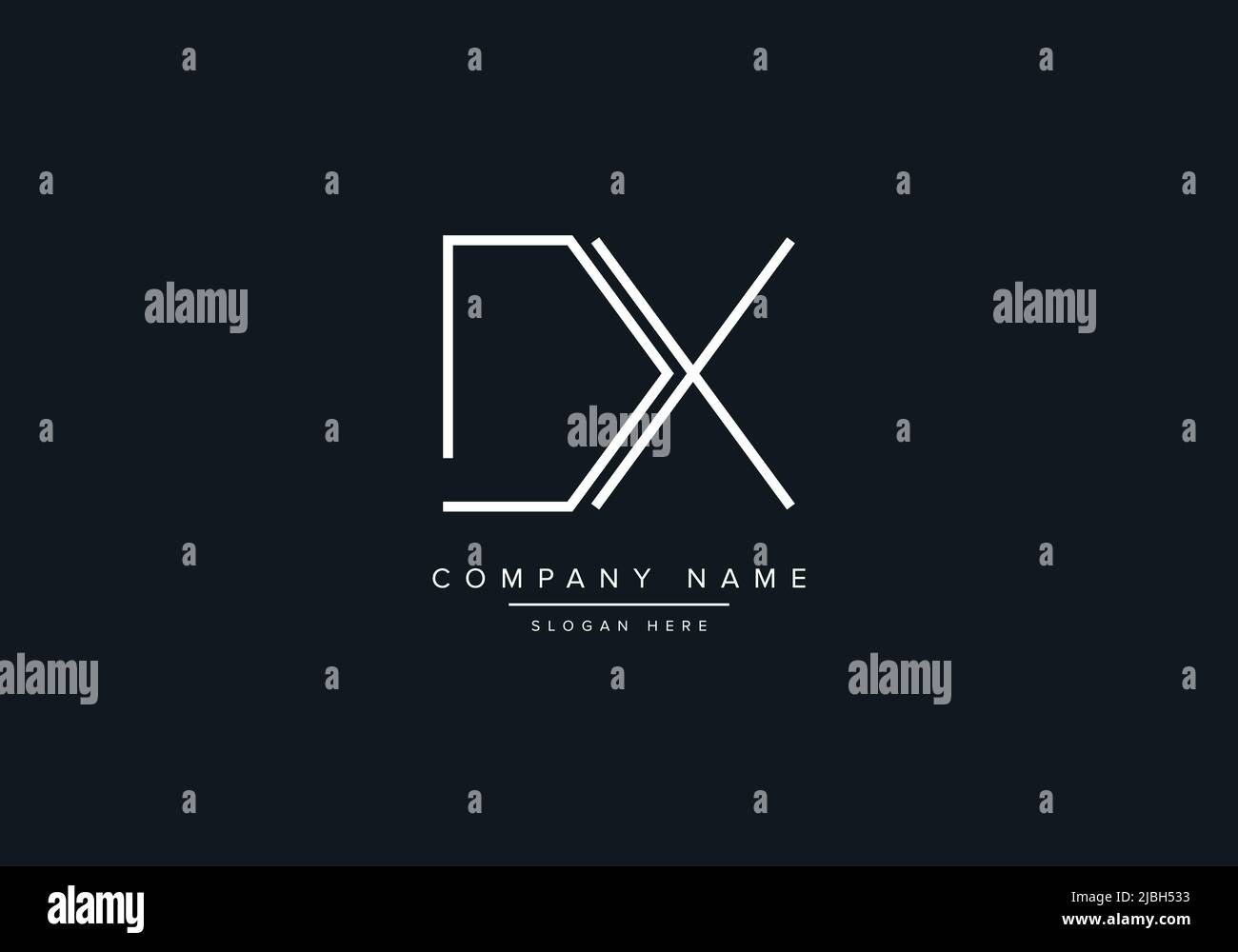 monogram DX alphabet initial line art logo vector, initial logo, logo ...