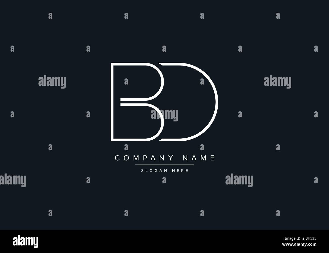 monogram BD alphabet initial line art logo vector, initial logo, logo ...