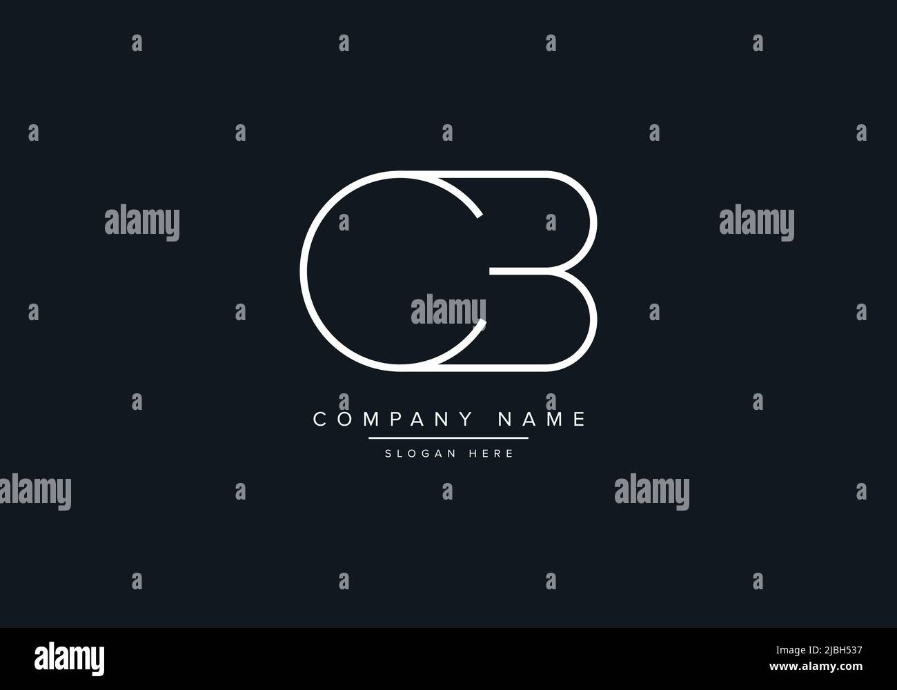 monogram CB alphabet initial line art logo vector, initial logo, logo ...