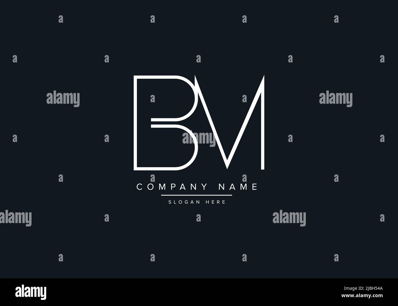 monogram BM alphabet initial line art logo vector, initial logo, logo ...