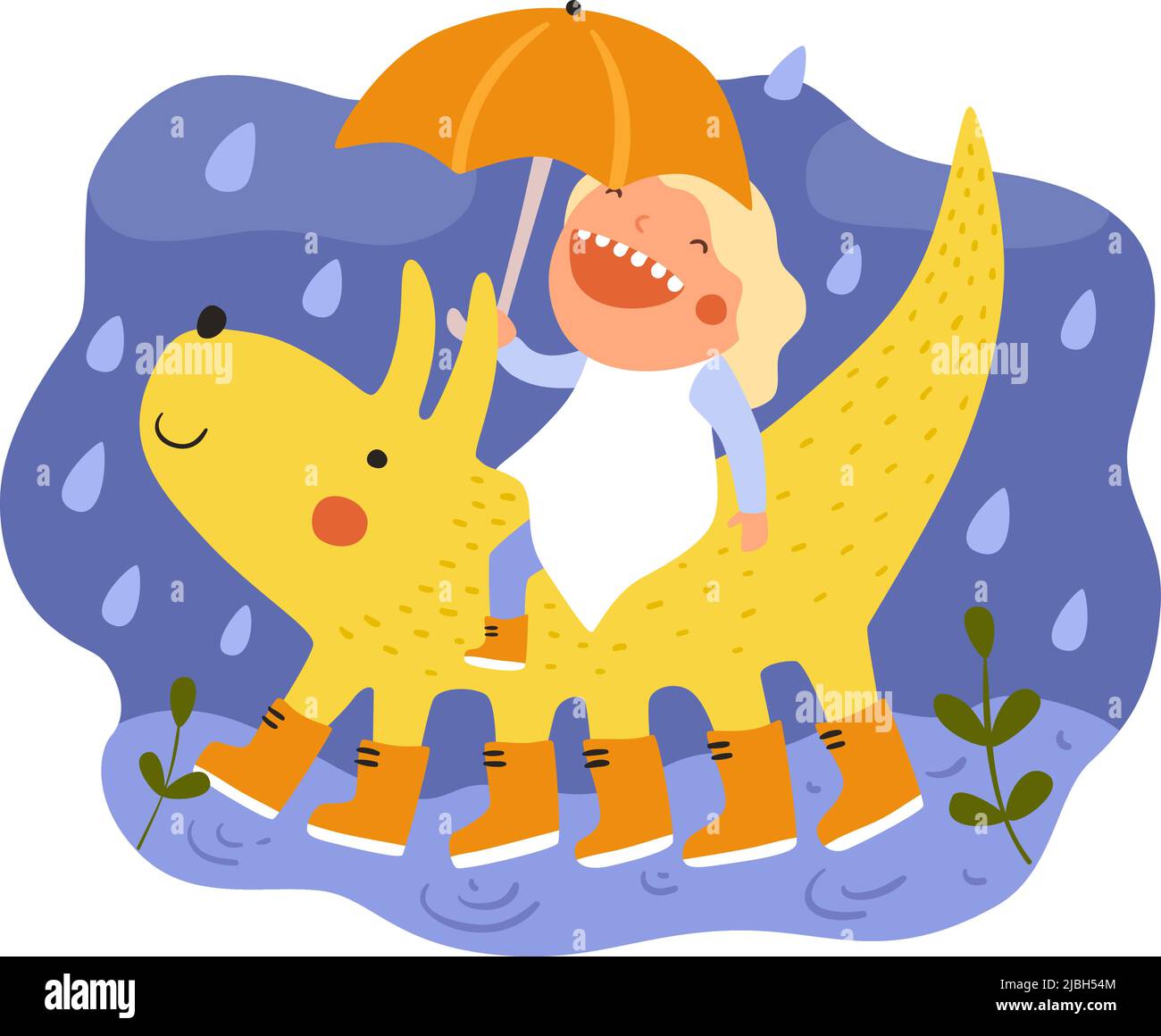 Children dreams. Little dreamer with fictional friend. Girl and bizarre ...