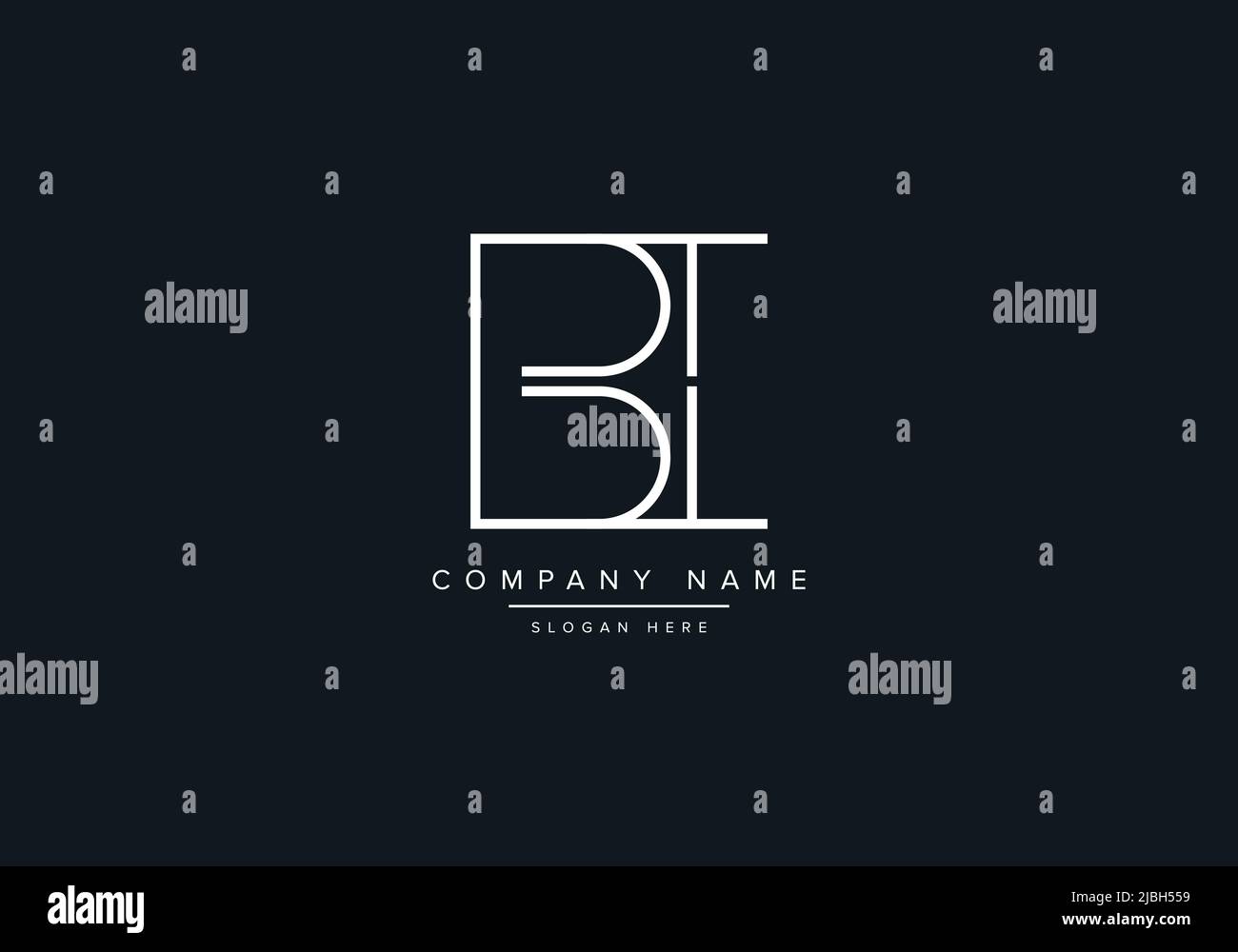 monogram BI alphabet initial line art logo vector, initial logo, logo ...