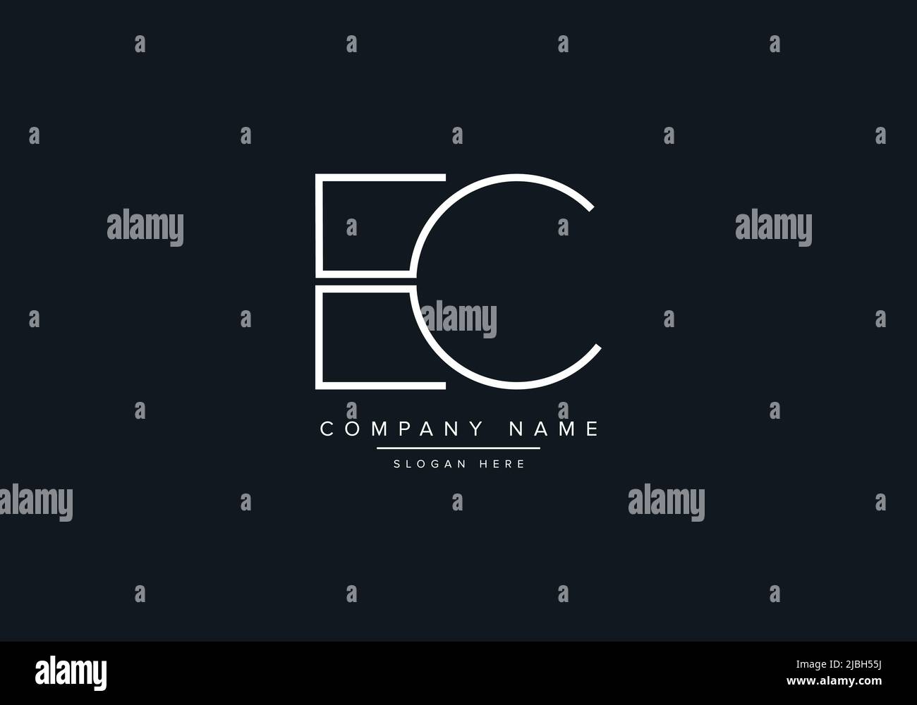 monogram EC alphabet initial line art logo vector, initial logo, logo ...