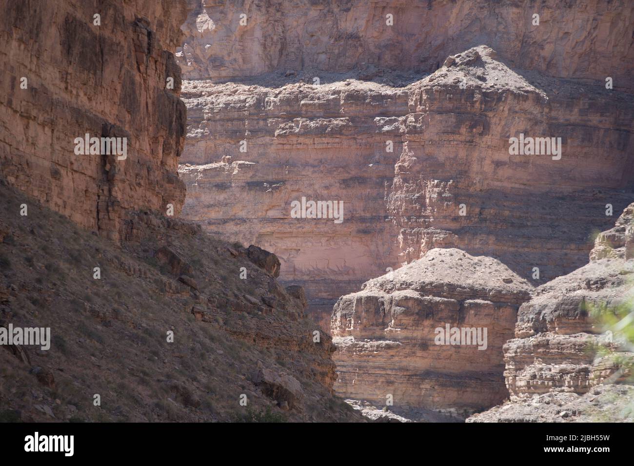 The natural beauty of rock formations and steep canyons along the San ...