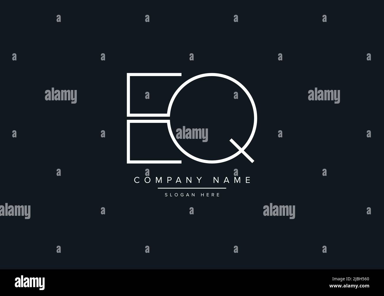 monogram EQ alphabet initial line art logo vector, initial logo, logo ...
