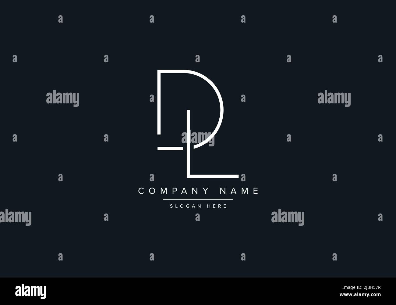 monogram DL alphabet initial line art logo vector, initial logo, logo ...