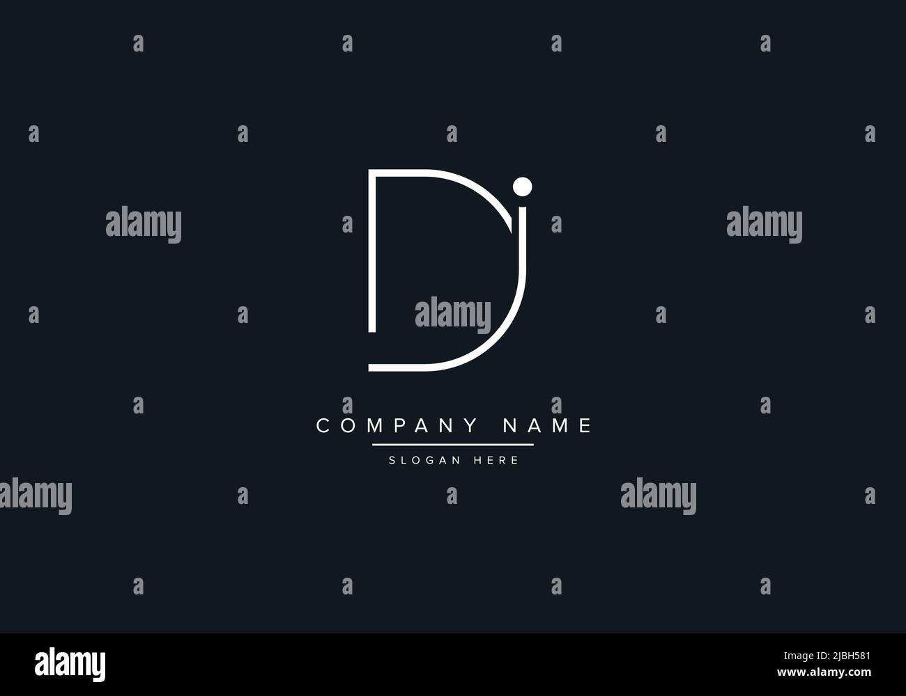 monogram DI alphabet initial line art logo vector, initial logo, logo ...