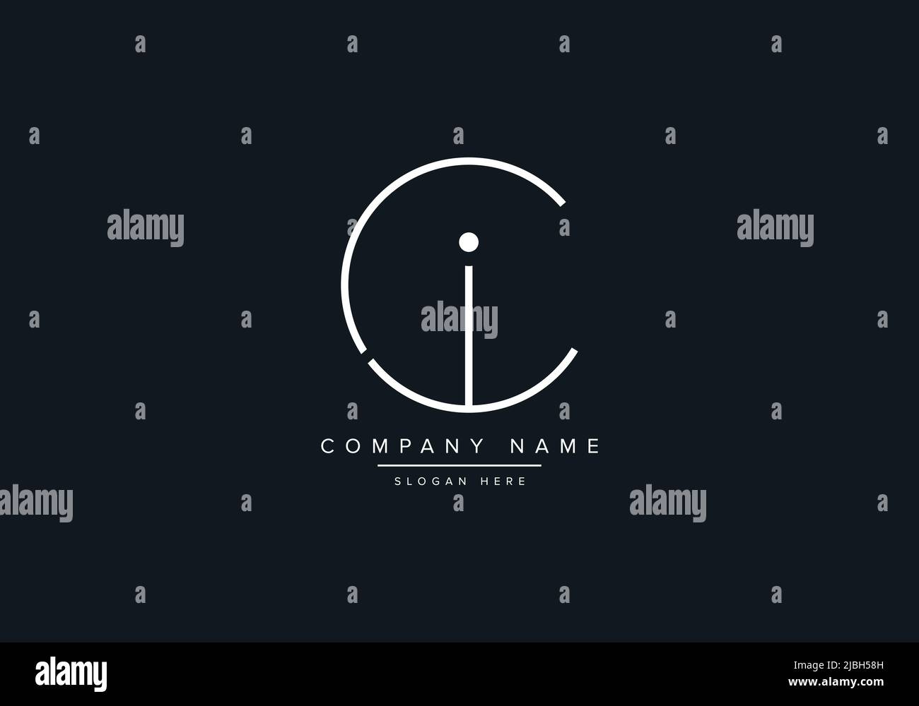 monogram CI alphabet initial line art logo vector, initial logo, logo ...