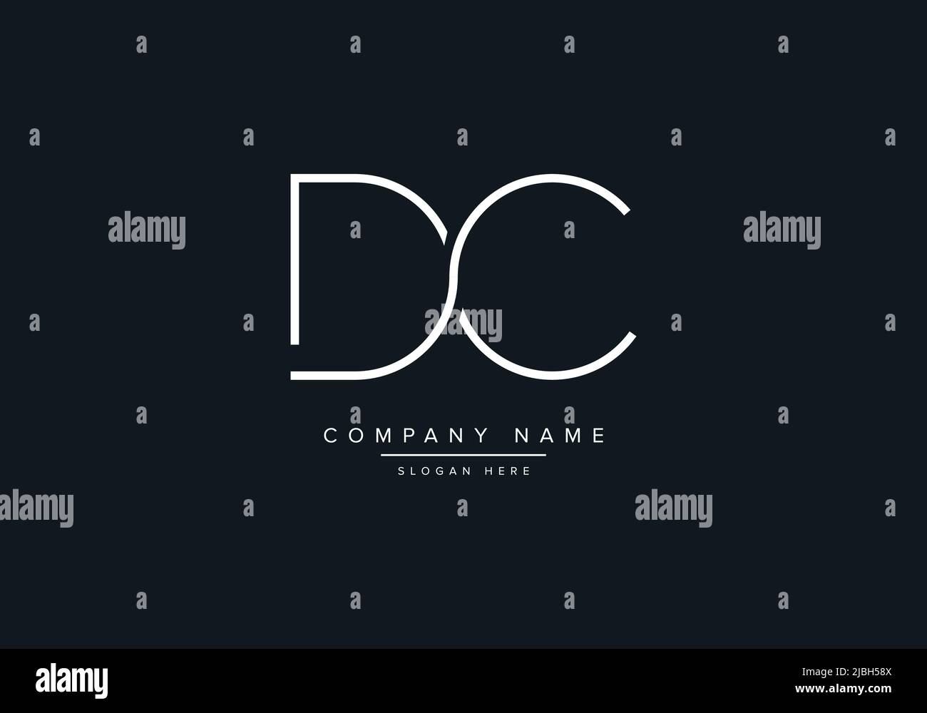 monogram DC alphabet initial line art logo vector, initial logo, logo ...