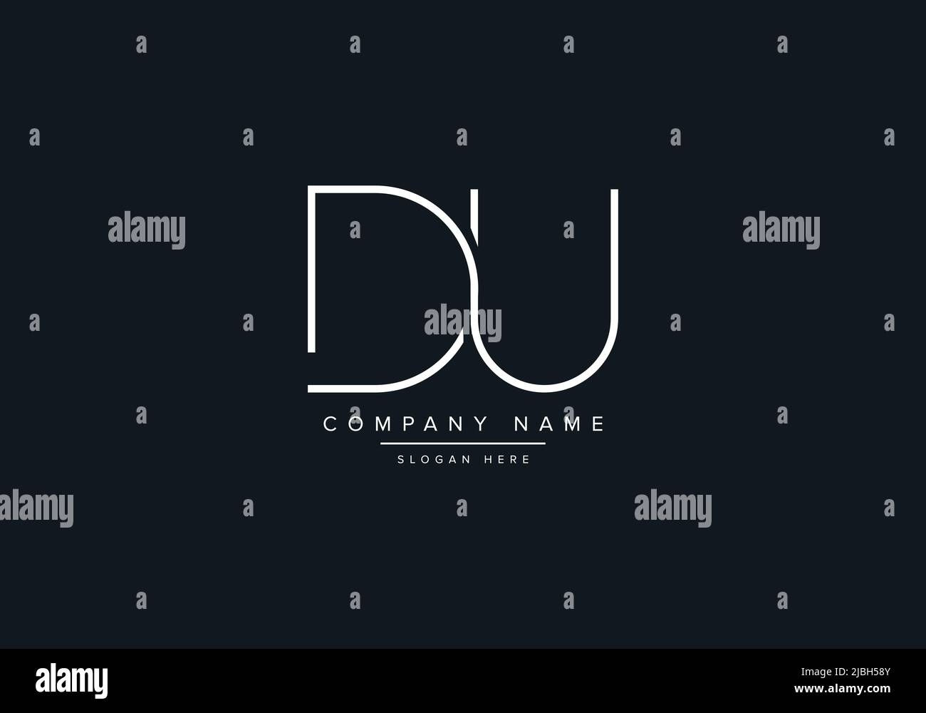 monogram DU alphabet initial line art logo vector, initial logo, logo ...