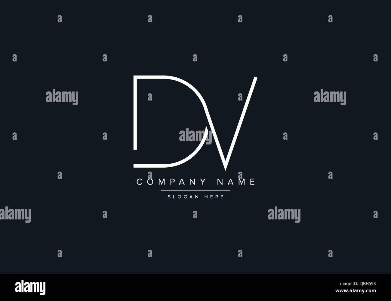 monogram DV alphabet initial line art logo vector, initial logo, logo ...