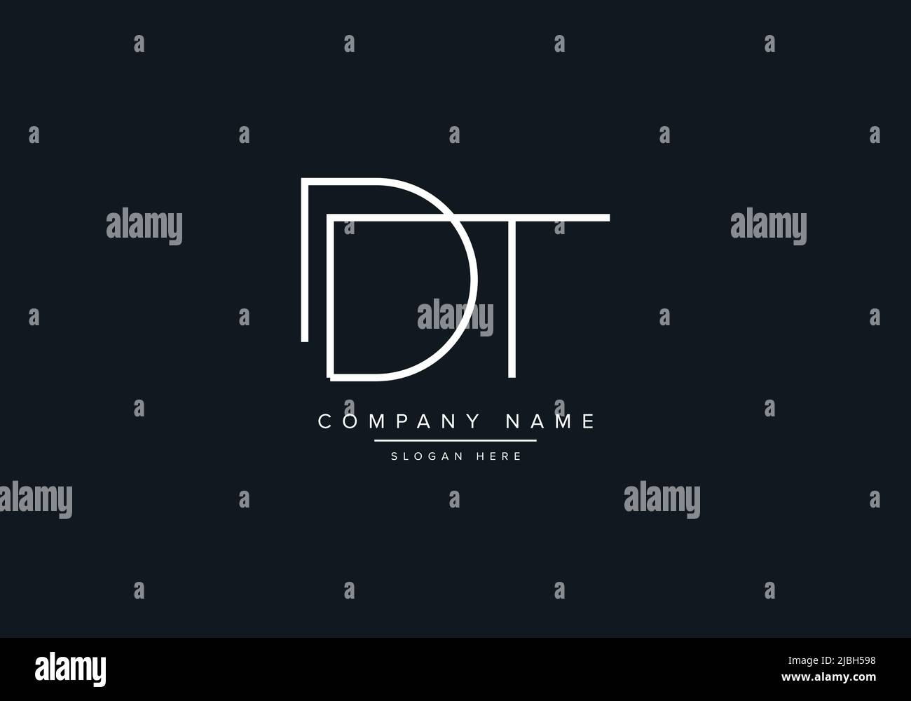 monogram DT alphabet initial line art logo vector, initial logo, logo ...
