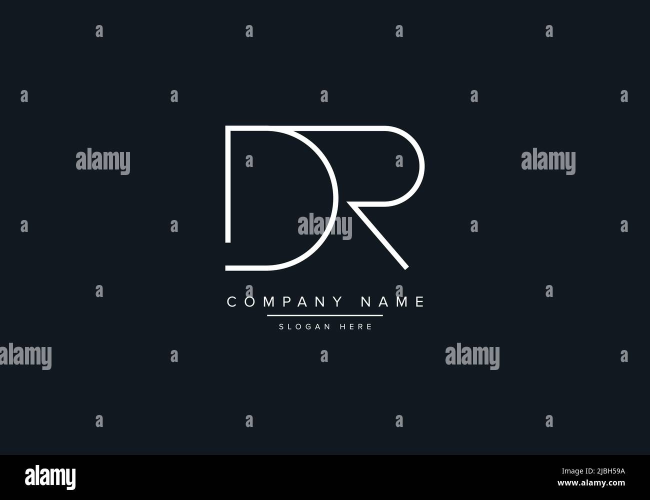 monogram DR alphabet initial line art logo vector, initial logo, logo ...