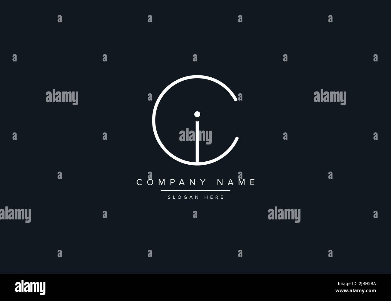 monogram CI alphabet initial line art logo vector, initial logo, logo ...