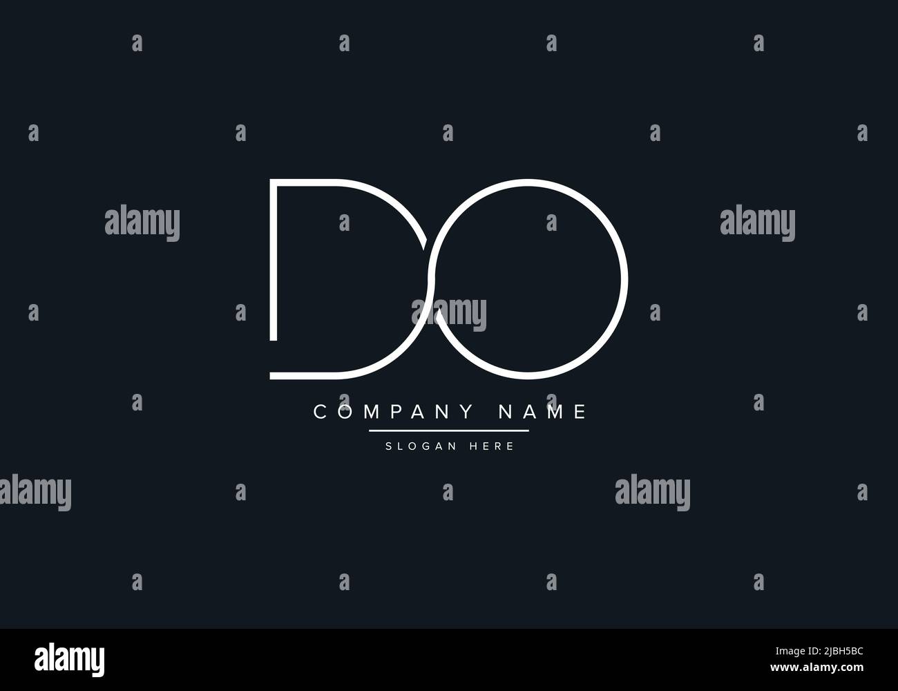 monogram DO alphabet initial line art logo vector, initial logo, logo ...