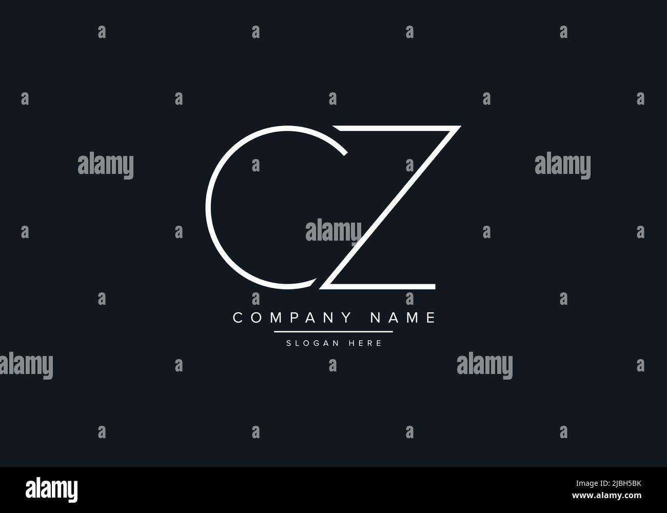 monogram CZ alphabet initial line art logo vector, initial logo, logo ...