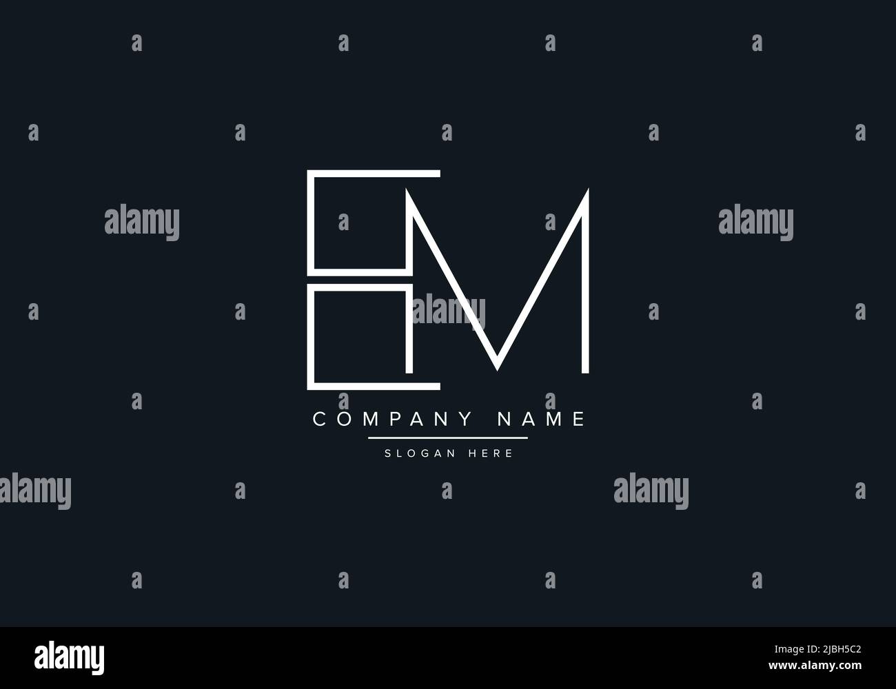 monogram EM alphabet initial line art logo vector, initial logo, logo ...
