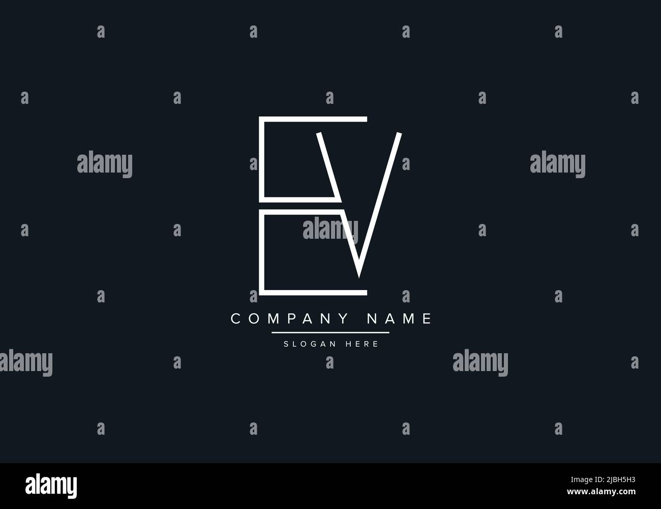 monogram EV alphabet initial line art logo vector, initial logo, logo ...