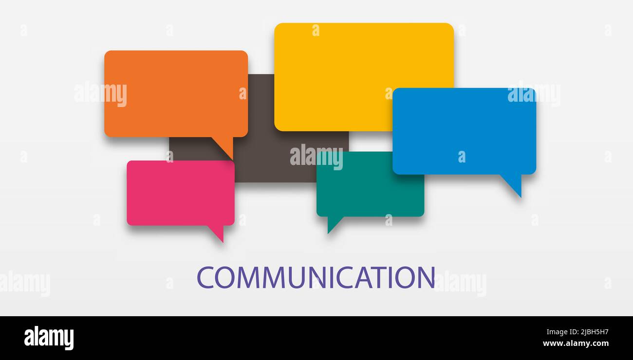 Vector illustration of communication concept. Word communication with ...