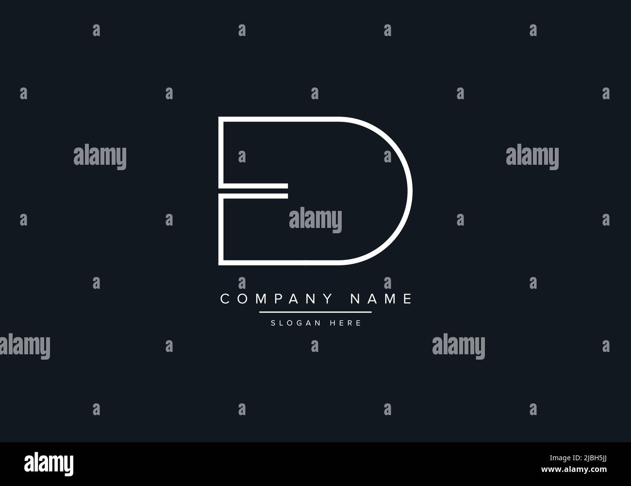 monogram ED alphabet initial line art logo vector, initial logo, logo ...