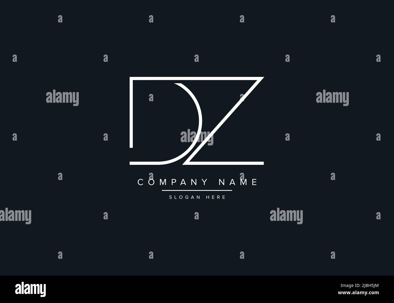 monogram DZ alphabet initial line art logo vector, initial logo, logo ...