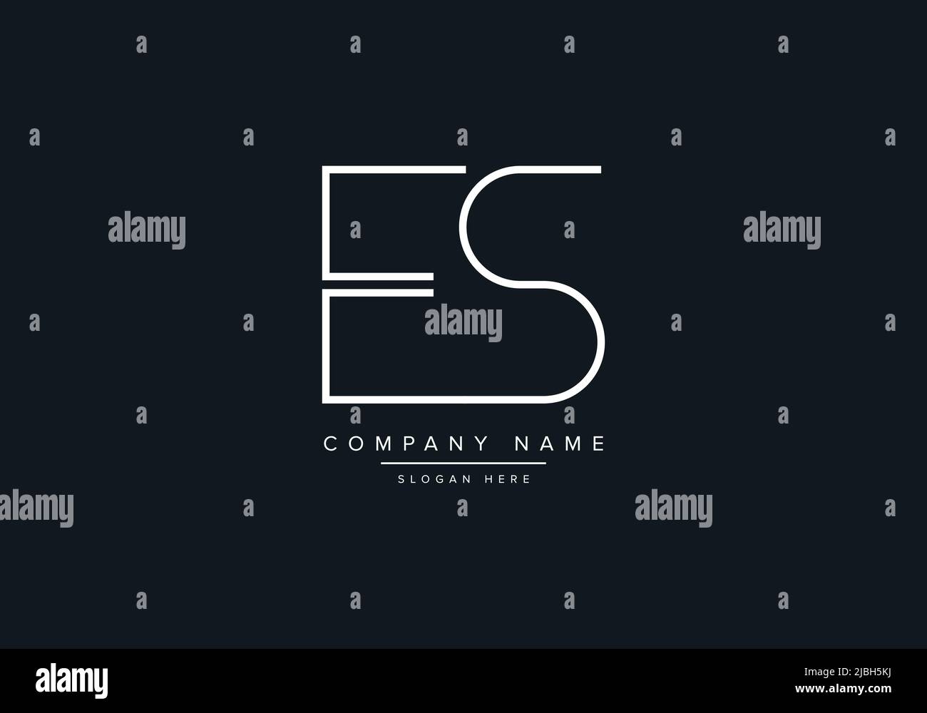 monogram ES alphabet initial line art logo vector, initial logo, logo ...