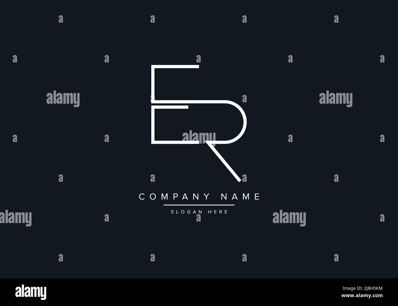 monogram ER alphabet initial line art logo vector, initial logo, logo ...