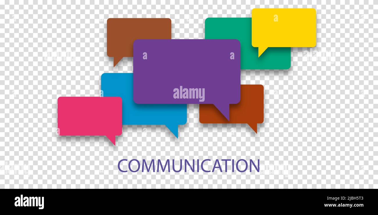 Vector illustration of communication concept. Word communication with ...