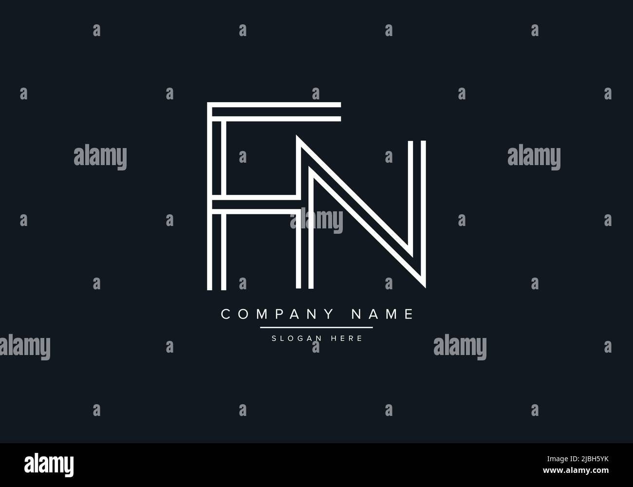 monogram FN alphabet initial line art logo vector, initial logo, logo ...
