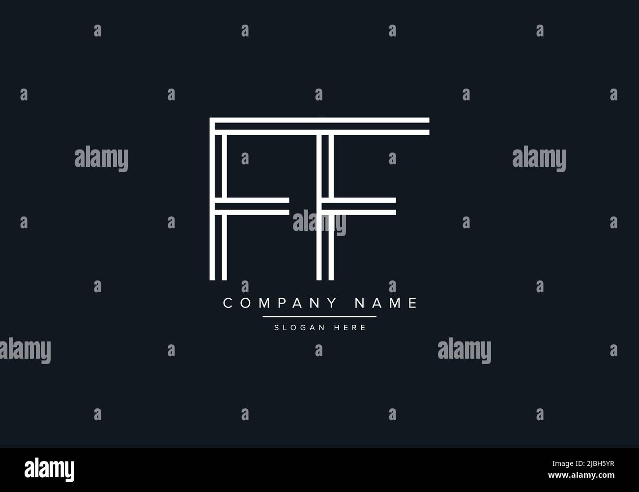 monogram FF alphabet initial line art logo vector, initial logo, logo ...